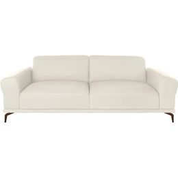 2,5-Sitzer W.Schillig "montanaa", wei&szlig; (wei&szlig; z59), B:232cm H:78cm T:94cm, Sofas, mit Metallf&uuml;&szlig;en in Bronze pulverbeschichtet, Breite 232 cm