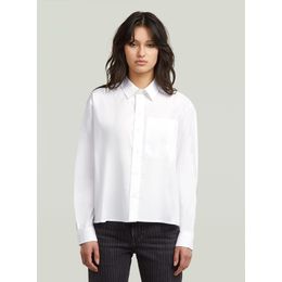 G-Star Raw Langarmshirt G-STAR "One Pocket Regular Hemd", Damen, Gr. L, wei&szlig;, Obermaterial: 69% Baumwolle, 31% Polyester, Shirts Langarmshirt