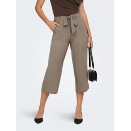 Palazzohose Only "ONLWINNER &ndash; Culottehose mit elastischem Bund und Kordelzug", Damen, Gr. 36, N-Gr, walnut, Web, Obermaterial: 97% Polyester, 3% Elasthan, unifarben, regular fit lang, Hosen Palazzohose, Materialmix, regular fit