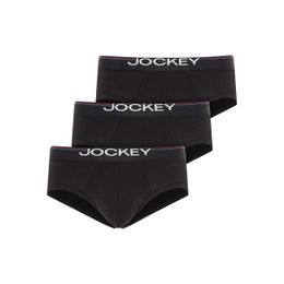 Slip Jockey "Cotton Stretch", Damen, Gr. L, schwarz, Single Jersey, Obermaterial: 95% Baumwolle, 5% Elasthan, Unterhosen Slip, (3er Pack), eng anliegend, elastisch