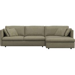 Ecksofa FLEXLUX "Lovane", gr&uuml;n (fall gr&uuml;n), B:290cm H:84cm T:182cm, 62% Polyester/14% Cotton/7% Linen, Sofas, Ecksofa, Weich & anschmiegsam, gro&szlig;e Sitztiefe auf Kaltschaum, Dekokissen inkl.