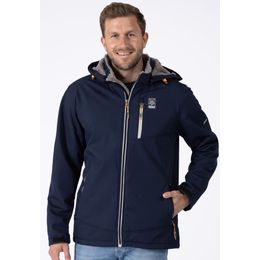 Softshelljacke LPO "Laron", Herren, Gr. S, navy, 96% Polyester; 4% Elasthan, regular fit, gerader Abschluss mit verstellbarem Klettverschluss, Jacken Softshelljacke, mit Teddyfutter