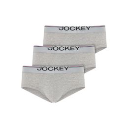 Slip Jockey "Cotton Stretch", Damen, Gr. L, grau heather, Single Jersey, Obermaterial: 95% Baumwolle, 5% Elasthan, Unterhosen Slip, (3er Pack), eng anliegend, elastisch