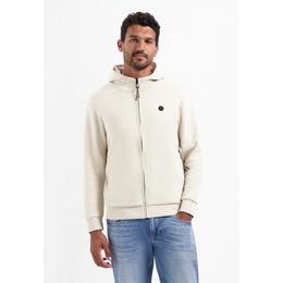 Sweater NO EXCESS "NO EXCESS Strukturierte Kapuzenjacke", Herren, Gr. L, kit, 63% Baumwolle, 37% Polyester, Sweatshirts Sweater