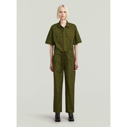 G-Star Raw Jumpsuit G-STAR "Army Jumpsuit", Damen, Gr. L, Normalgr&ouml;&szlig;en, schwarz olive gd, Obermaterial: 70% Baumwolle, 30% Baumwolle, Overalls Jumpsuit
