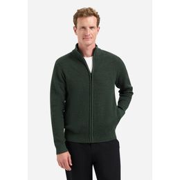 Stehkragenpullover NO EXCESS "NO EXCESS Schwere melierte Strickjacke", Herren, Gr. S, dunkelgr&uuml;n, 55% Baumwolle, 25% Polyacryl, 15% Polyester, 5% Polyamid, Pullover Stehkragenpullover
