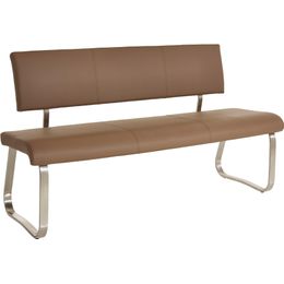 Polsterbank MCA furniture "Arco, TOPSELLER", braun (cappuccino, edelstahl geb&uuml;rstet), B:155cm H:86cm T:59cm, Sitzb&auml;nke, Polsterbank, belastbar bis 280 kg, Kunstleder, in verschiedenen Breiten