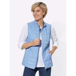 Steppweste Casual Looks, Damen, Gr. 36, blau (eisblau), 100% Polyester, unifarben, Westen Steppweste
