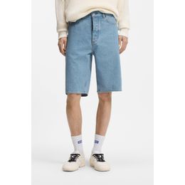 Jeansshorts HUGO BLUE "Skate", Herren, Gr. 32, N-Gr, light, pastel blau455, Denim/Jeans, Obermaterial: 100% Baumwolle, unifarben, straight fit knielang, Jeans Jeansshorts, Straight Fit