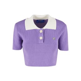 Sweater PEQUS "PEQUS PEQUS Cropped Button up Knit Sweater", Damen, Gr. M, orchid, 100% Baumwolle, unifarben, Sweatshirts Sweater