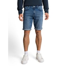 Jeansshorts Tom Tailor, Herren, Gr. 32, N-Gr, mid stone bright blau, Denim/Jeans, Obermaterial: 98% Baumwolle, 2% Elasthan, unifarben, slim fit kurz, Jeans Jeansshorts, im Five-Pocket Style