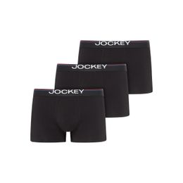 Boxer Jockey "Cotton Stretch", Damen, Gr. L, schwarz, Single Jersey, Obermaterial: 95% Baumwolle, 5% Elasthan, unifarben, Unterhosen, (3er Pack), atmungsaktiv, passgenauer Stretch