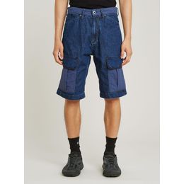 G-Star Raw Cargoshorts G-STAR "Bend 3D Cargo Shorts Fabric Mix", Herren, Gr. 34, faded indigo patched, Obermaterial: 100% Baumwolle, Hosen