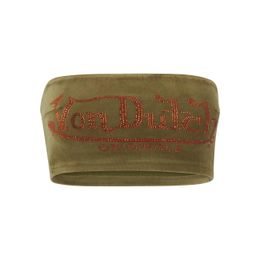 Muskelshirt Von Dutch "Von Dutch SWAY TOPS", Damen, Gr. L, khaki, 80% Baumwolle, 20% Polyester, bedruckt, normal, ohne Ausschnitt, Shirts