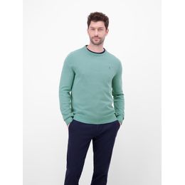 Sweatshirt Lerros "Sweatshirt in sportiver 2-Tone-Optik", Herren, Gr. L, arctic blau, 100% Baumwolle, Sweatshirts Sweatshirt