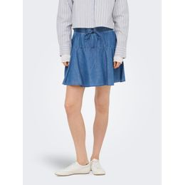 Hosenrock Only "ONLBEA ELAS STRING CUT SKORT DNM", Damen, Gr. XS, medium blau denim, Denim/Jeans, Obermaterial: 65% Baumwolle, 35% Lyocell, unifarben, kurz, R&ouml;cke, Baumwollmischung