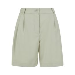 Shorts Urban Classics "Urban Classics Ladies Pleated Bermuda Shorts", Damen, Gr. 32, Normalgr&ouml;&szlig;en, softsalvia, 80% Polyester, 20% Viskose, unifarben, normal, Hosen Shorts