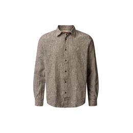 Langarmhemd MCS "MCS Shirt MCDean Shirt", Herren, Gr. L, Normalgr&ouml;&szlig;en, bracken, Obermaterial: 55% Leinen, 45% Baumwolle, Hemden
