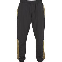 Stoffhose Urban Classics "Urban Classics Piped Track Pants", Herren, Gr. S, US-Gr&ouml;&szlig;en, schwarz, 100% Polyester, gestreift, relaxed fit, Hosen Stoffhose
