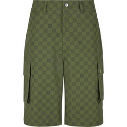 Cargoshorts PEQUS "PEQUS PEQUS Aether Monogram Ripstop Cargo Short", Herren, Gr. L, US-Gr&ouml;&szlig;en, olive gr&uuml;n, 99% Baumwolle, 1% Polyurethan, normal, Hosen