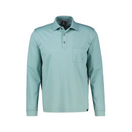 Poloshirt Lerros "Langarm Polo mit Brusttasche in Grossen Gr&ouml;ssen", Damen, Gr. 4XL, arctic blau, 52% Baumwolle, 48% Polyester, ohne Ausschnitt, Shirts
