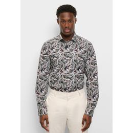 Businesshemd OLYMP "OLYMP Level Five, body fit, New York Kent", Herren, Gr. 41, Normaler Arm, aubergine, 100% Baumwolle, Hemden