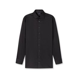 Businesshemd OLYMP "OLYMP Luxor, modern fit, Global Kent", Herren, Gr. 38, Normaler Arm, schwarz, 100% Baumwolle, Hemden