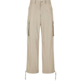 Stoffhose PEQUS "PEQUS PEQUS Aether Monogram Parachute Pants", Herren, Gr. M, US-Gr&ouml;&szlig;en, humus, 99% Baumwolle, 1% Polyurethan, unifarben, loose fit, Hosen Stoffhose