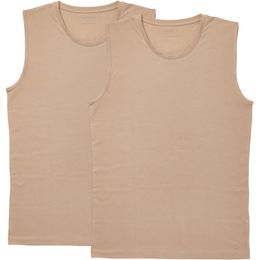Tanktop MARVELIS, Herren, Gr. L, caramel, Jersey, Obermaterial: 94% Baumwolle, 6% Elasthan, unifarben, k&ouml;rpernah, Rundhals, Tops Tanktop