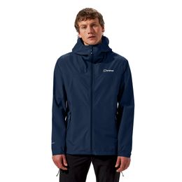 Funktionsjacke Berghaus "M DELUGE PRO 3.0 JKT", Herren, Gr. L, hale navy, Obermaterial: 100% Polyester, Jacken Funktionsjacke, sportlicher Stil, wasserdicht, atmungsaktiv, mit Sturmklappe