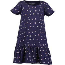 Jerseykleid Blue Seven "Blue Seven M&auml;dchen Kleid mit Herzen", M&auml;dchen, Gr. 116, 5680, ultramarin, 100% Baumwolle, normal, Rundhals, Kleider Jerseykleid