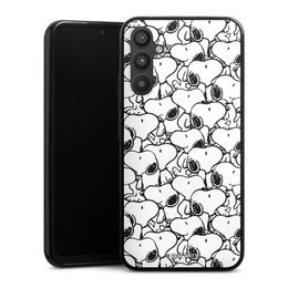 DeinDesign Galaxy A34 5G Handy Slim Case extra d&uuml;nn Silikon Handyh&uuml;lle schwarz H&uuml;lle Peanuts Snoopy Muster Silikon Slim Case