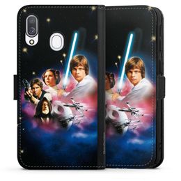 DeinDesign Galaxy A40 Handy Klapph&uuml;lle Handyh&uuml;lle aus Kunst Leder schwarz Flip Case Star Wars Lightsaber Merchandise Sideflip mit Lasche