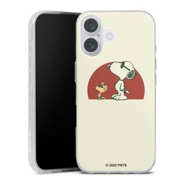 DeinDesign iPhone 16 Plus Handy Silikon H&uuml;lle Case transparent Handyh&uuml;lle Snoopy Official Licensed Product Kindheit Silikon Case