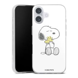 DeinDesign iPhone 16 Plus Handy Silikon H&uuml;lle Case transparent Handyh&uuml;lle Snoopy Love Peanuts Silikon Case