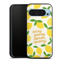 DeinDesign Google Pixel 9 Pro XL Handy Premium Silikon H&uuml;lle Handyh&uuml;lle schwarz Case Spruch Statement Lemon Silikon Premium Case
