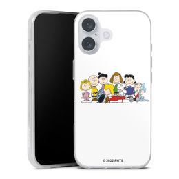 DeinDesign iPhone 16 Plus Handy Silikon H&uuml;lle Case transparent Handyh&uuml;lle Merchandise Kindheit Peanuts Silikon Case