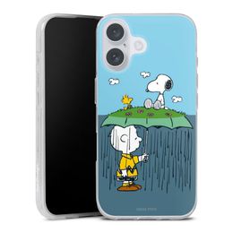 DeinDesign iPhone 16 Plus Handy Silikon H&uuml;lle Case transparent Handyh&uuml;lle Peanuts Children Snoopy Silikon Case