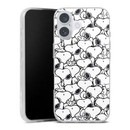 DeinDesign iPhone 16 Plus Handy Silikon H&uuml;lle Case transparent Handyh&uuml;lle Peanuts Snoopy Muster Silikon Case