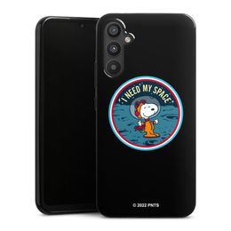 DeinDesign Galaxy A34 5G Handy Slim Case extra d&uuml;nn Silikon Handyh&uuml;lle schwarz H&uuml;lle Peanuts Weltall Snoopy Silikon Slim Case