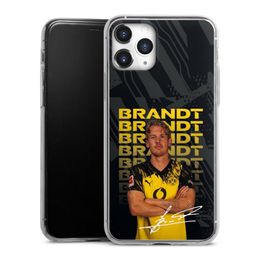 DeinDesign iPhone 11 Pro Handy Slim Case Silikon Handyh&uuml;lle transparent H&uuml;lle extra d&uuml;nn Borussia Dortmund Julian Brandt Bvb Silikon Slim Case