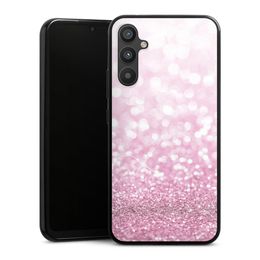 DeinDesign Galaxy A34 5G Handy Slim Case extra d&uuml;nn Silikon Handyh&uuml;lle schwarz H&uuml;lle Shine Glitzer Pink Silikon Slim Case