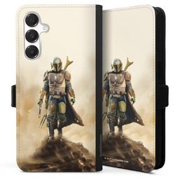 DeinDesign Galaxy A16 5G Handy Klapph&uuml;lle Handyh&uuml;lle aus Kunst Leder schwarz Flip Case Official Licensed Product The Mandalorian Star Wars Sideflip mit Lasche