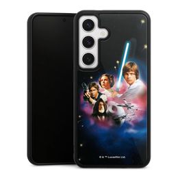 DeinDesign Galaxy S24 Handy Gallery Case Handyh&uuml;lle 9H Geh&auml;rtetes Glas R&uuml;ckseite H&uuml;lle Star Wars Lightsaber Merchandise Gallery Case