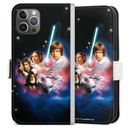 DeinDesign iPhone 12 Pro Handy Klapph&uuml;lle Handyh&uuml;lle aus Kunst Leder wei&szlig; Flip Case Star Wars Lightsaber Merchandise Sideflip mit Lasche