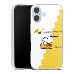 DeinDesign iPhone 16 Plus Handy Silikon H&uuml;lle Case transparent Handyh&uuml;lle Snoopy Peanuts Children Silikon Case