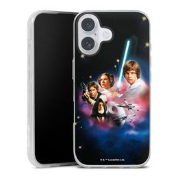 DeinDesign iPhone 16 Plus Handy Silikon H&uuml;lle Case transparent Handyh&uuml;lle Star Wars Lightsaber Merchandise Silikon Case