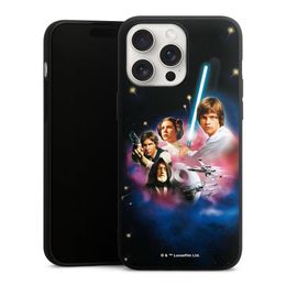 DeinDesign iPhone 15 Pro Max Handy Premium Silikon H&uuml;lle Handyh&uuml;lle schwarz Case Star Wars Lightsaber Merchandise Silikon Premium Case