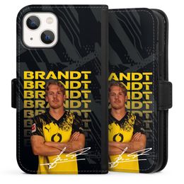 DeinDesign Galaxy A51 Handy Klapph&uuml;lle Handyh&uuml;lle aus Kunst Leder schwarz Flip Case Julian Brandt Bvb Borussia Dortmund Sideflip mit Lasche