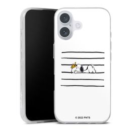 DeinDesign iPhone 16 Plus Handy Silikon H&uuml;lle Case transparent Handyh&uuml;lle Snoopy Dog Peanuts Silikon Case